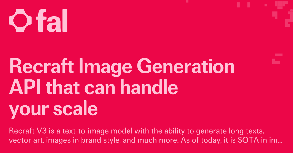 Recraft Image Generation API that can handle your scale