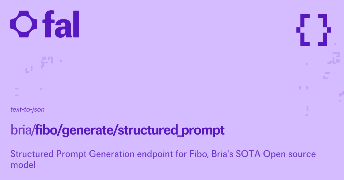 Fibo | Text to JSON | fal.ai