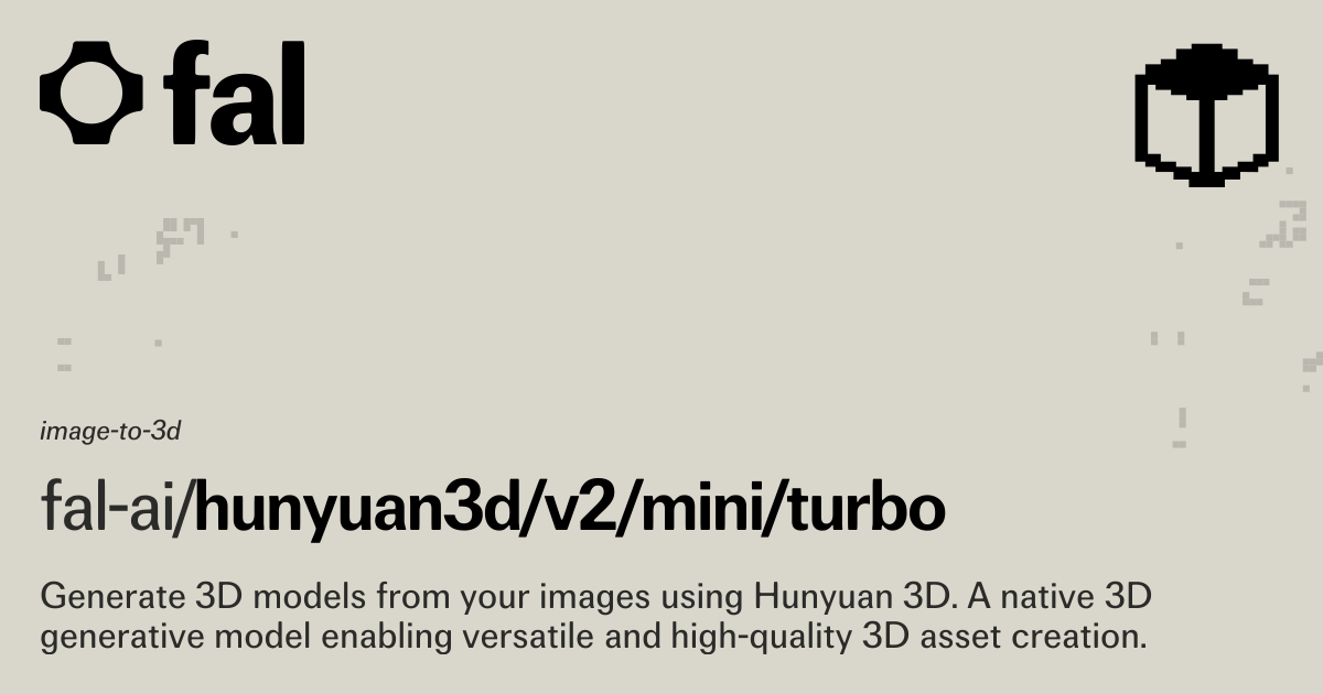 Hunyuan3D | Image to 3D | fal.ai