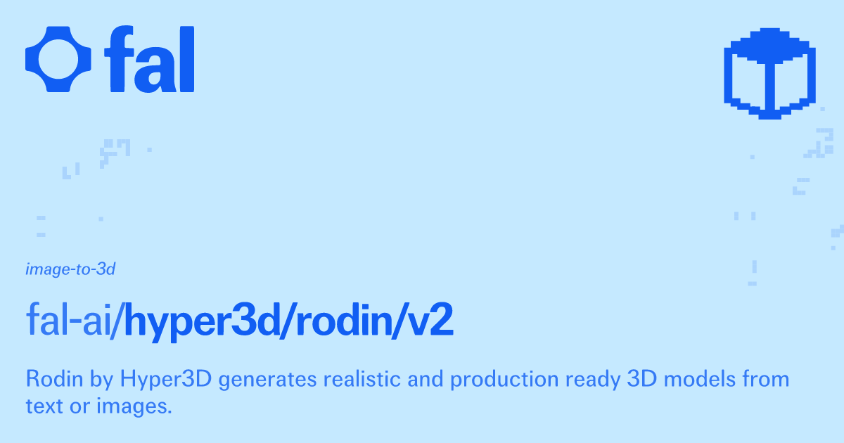 Hyper3d | Image to 3D | fal.ai