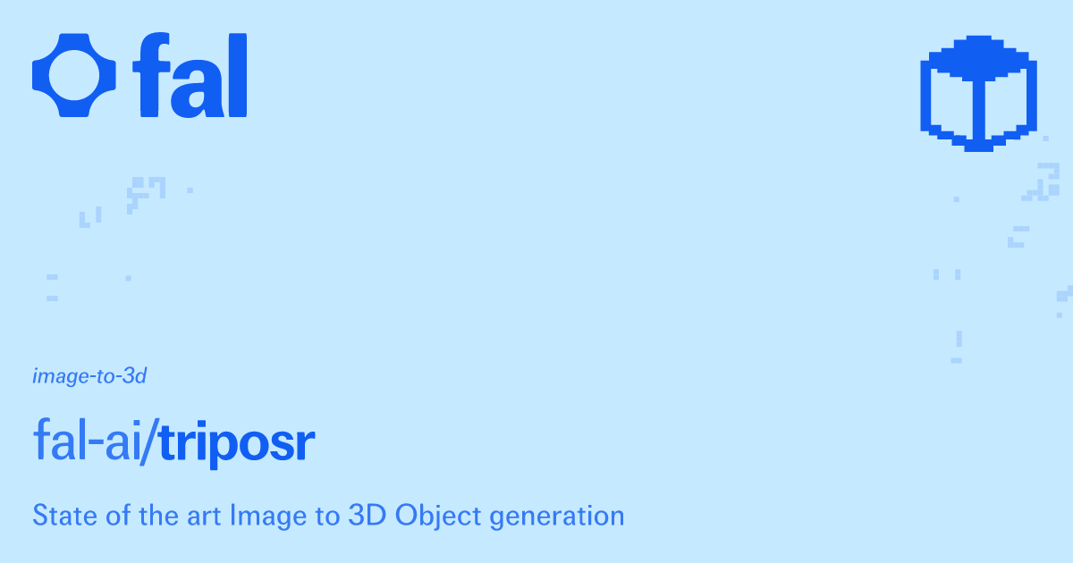 TripoSR | Image to 3D | fal.ai