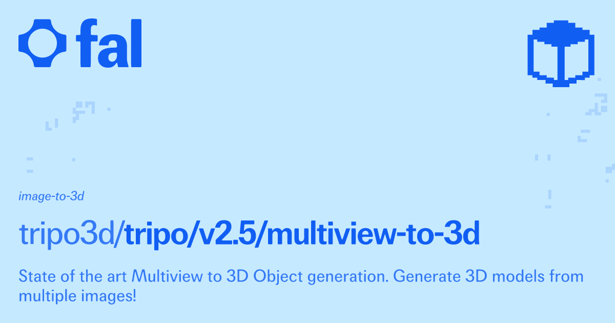 Tripo3D | Image to 3D | fal.ai